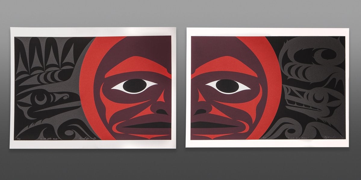 Blood Red Moon (Diptych), 2019 - Maynard Johnny Jr | Mark Loria Gallery