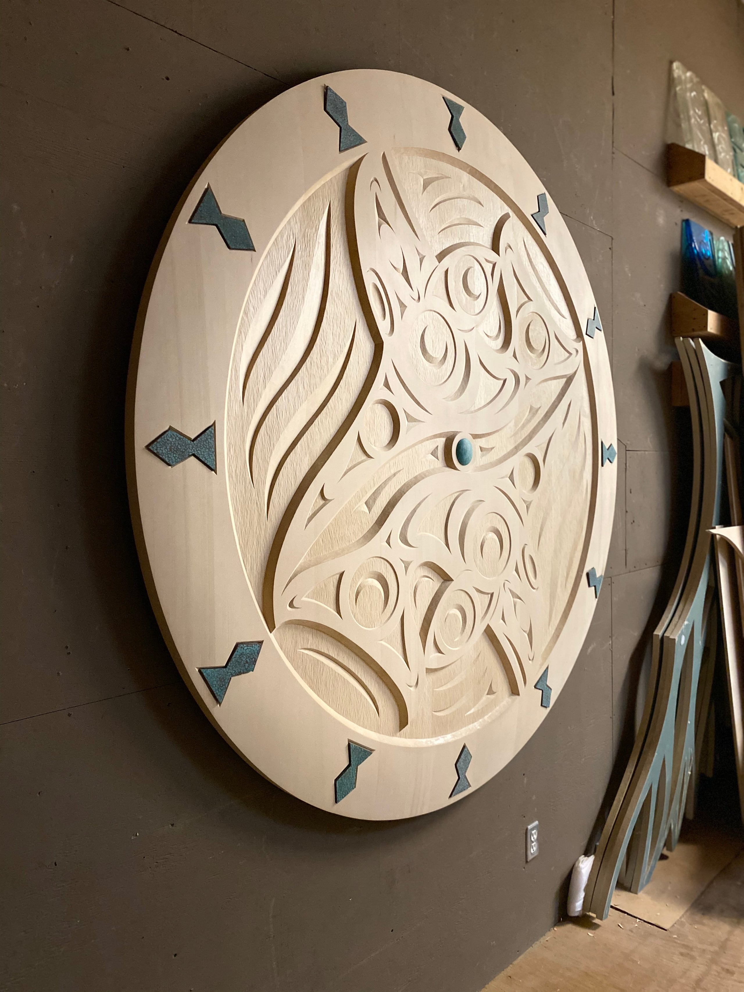 Killer Whale Spindle Whorl Panel, 2020 - Susan Point | Mark Loria Gallery