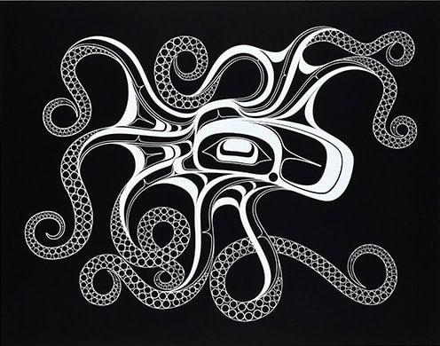 All About Nuu print by Ernest Swanson (Haida) | Mark Loria Gallery